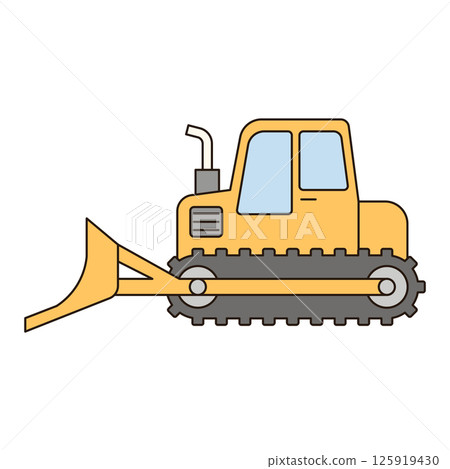 BULLDOZER vehicle icon doodle cute line...-插圖素材 [125919430] - PIXTA圖庫