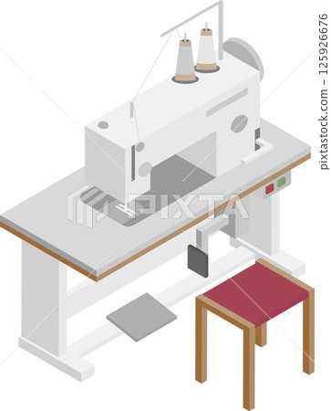 Isometric industrial sewing machine image material - Stock Illustration ...
