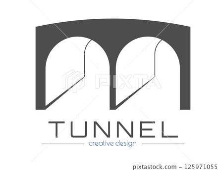 The tunnel icon. Sample logo, information... - Stock Illustration ...