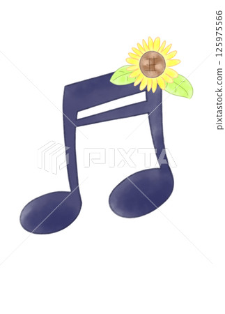 Musical note with sunflowers - Stock Illustration [125975566] - PIXTA