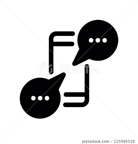 Connected Chat Bubbles Icon One Solid One... - Stock Illustration ...