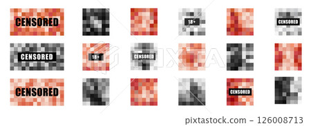 Pixel Censorship Icons Set. Censored Blur and... - Stock Illustration ...