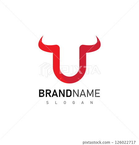 letter u bull design logo and symbol icon - Stock Illustration ...
