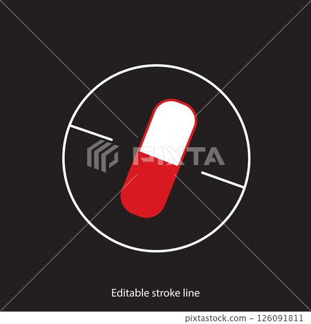 No pills symbol or icon. Vector stock... - Stock Illustration ...