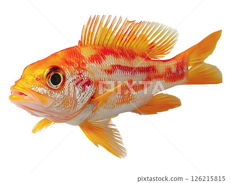 Vibrant orange fish with white accents,... - Stock Illustration ...