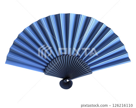 Elegant blue hand fan, closed, isolated on... - Stock Illustration ...