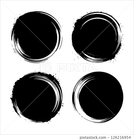Abstract Brush Form. Expressive black brush...-插圖素材 [126216954] - PIXTA圖庫