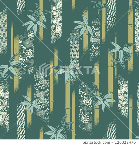 Traditional Japanese patterns and bamboo designs, - Stock Illustration ...