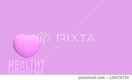 The Healthy text and pink heart image 3d... - Stock Illustration ...