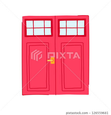 access door house entrance cartoon vector... - Stock Illustration ...