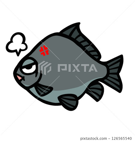 Simple illustration of an angry crucian carp - Stock Illustration ...