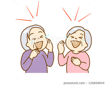 Laugh out loud, tears flow - Stock Illustration [126668644] - PIXTA