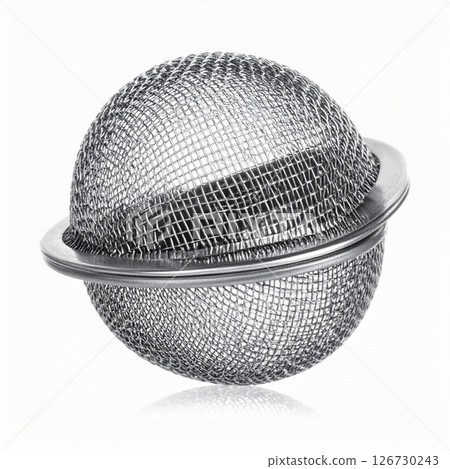 Silver Metal Mesh Sphere on White Background - Stock Illustration ...