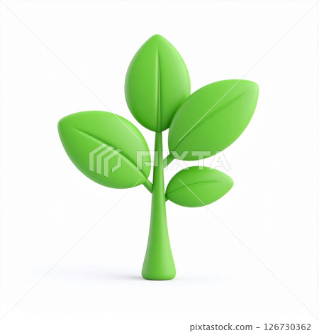Bright Green 3D Render of a Small Plant - Stock Illustration [126730362 ...