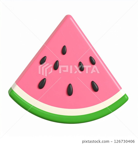 Pink Watermelon Slice 3D Render - Stock Illustration [126730406] - PIXTA