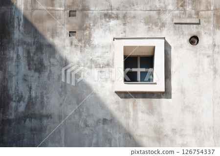 Small square window in textured concrete wall - Stock Illustration [126754337] - PIXTA