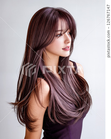 [Hairstyle Sample] Female Cut Model Hair... - Stock Illustration ...