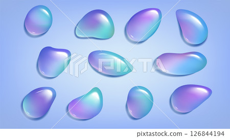 Holographic drop shapes - Stock Illustration [126844194] - PIXTA