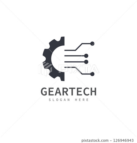 tech gear logo vector design template.... - Stock Illustration ...