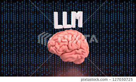 The LLM and Brain for Technology concept 3d... - Stock Illustration ...