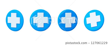 Healthcare, hospital, medical 3d icons. Classic... - Stock Illustration ...