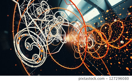 Dynamic Geometric Cosmic Energy Flow - Stock Illustration [127296080 ...