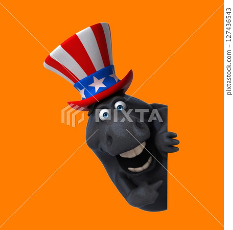 Fun 3D cartoon horse with an uncle sam hat... - Stock Illustration ...