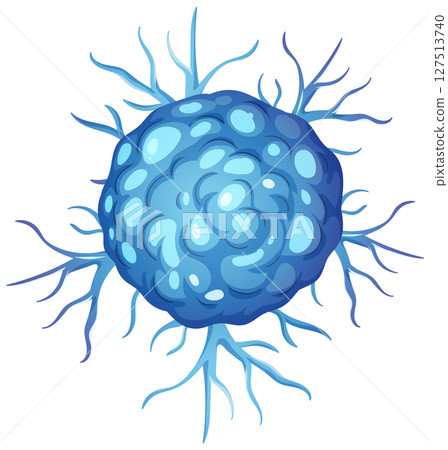 Abstract Blue Cancer Cell Vector Illustration - Stock Illustration ...