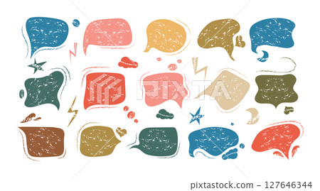 Liquid abstract speech bubbles. Hand drawn... - Stock Illustration ...