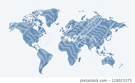 abstract world map in linear pattern vector design - Stock Illustration ...