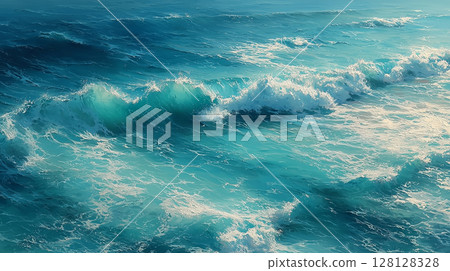 Surging Waves Generative AI - Stock Illustration [128128328] - PIXTA