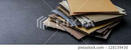 Colorful Textured Paper Stacks on Dark... - Stock Illustration ...