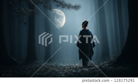 Woman walking in the dark - Stock Illustration [128175291] - PIXTA