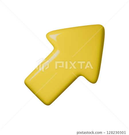 Bright yellow 3D arrow vector illustration... - Stock Illustration ...