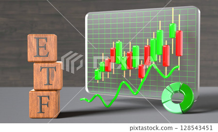 Illustration of wooden blocks with ETFs and... - Stock Illustration ...