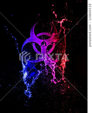 Biohazard Symbol Liquid Splash Abstract Design - Stock Illustration ...