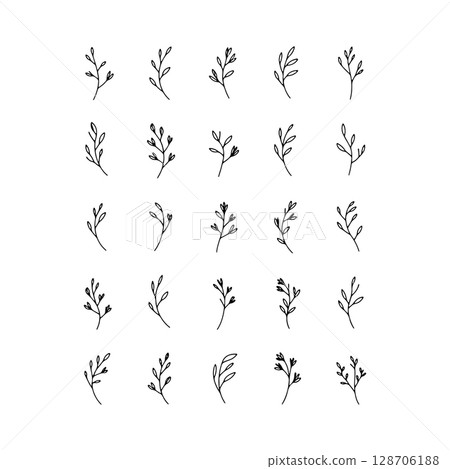 Repeating Botanical Pattern Set. A collection... - Stock Illustration ...