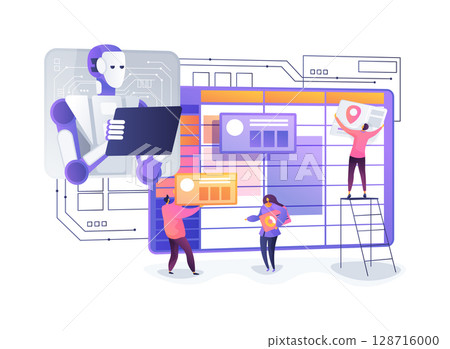 AI-Supported Time Blocking Schedulers abstract...-插圖素材 [128716000 ...