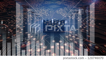 Image of data processing over computer circuit... - Stock Illustration ...