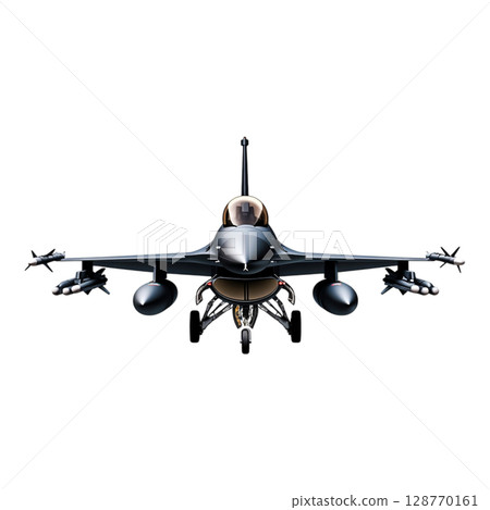 Modern Fighter Jet Front View with Missiles and... - Stock Illustration ...