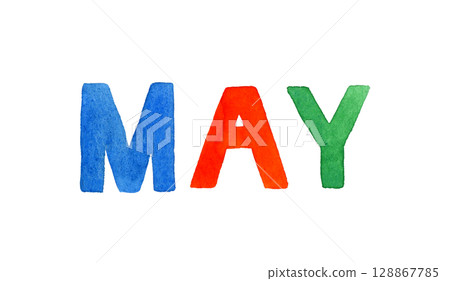 Colorful handwritten lettering for May - Stock Illustration [128867785 ...