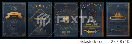 Moon frame. Magic horoscope. Astrology stars... - Stock Illustration ...