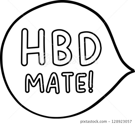 HBD Mate Australia Birthday speech bubble... - Stock Illustration ...