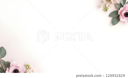 Elegant Minimal Floral Frame With Shadows - Stock Illustration ...