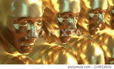 The Gold face for Abstract Background concept...-插圖素材 [129018920] - PIXTA圖庫