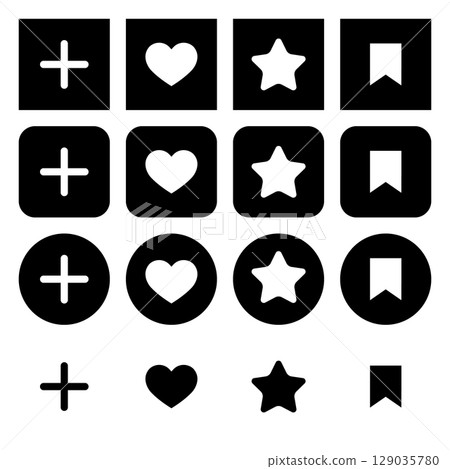 Set of favorites icons. Add to favorites, like,...-插圖素材 [129035780 ...