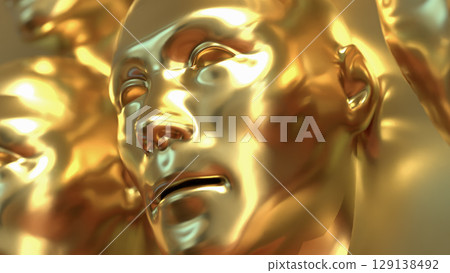The Gold face for Abstract Background concept... - Stock Illustration ...