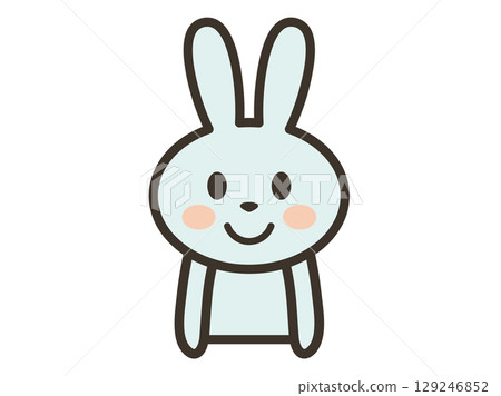 Illustration of a cute rabbit smiling and... - Stock Illustration ...