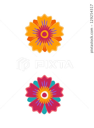 Day of the Dead font marigold flower... - Stock Illustration [129254317 ...