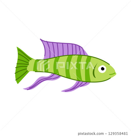 discus decorative fish cartoon vector illustration - Stock Illustration ...